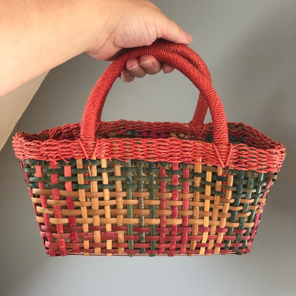 Vintage | Bags | Real 5s Woven Basket Tote Bag | Poshmark